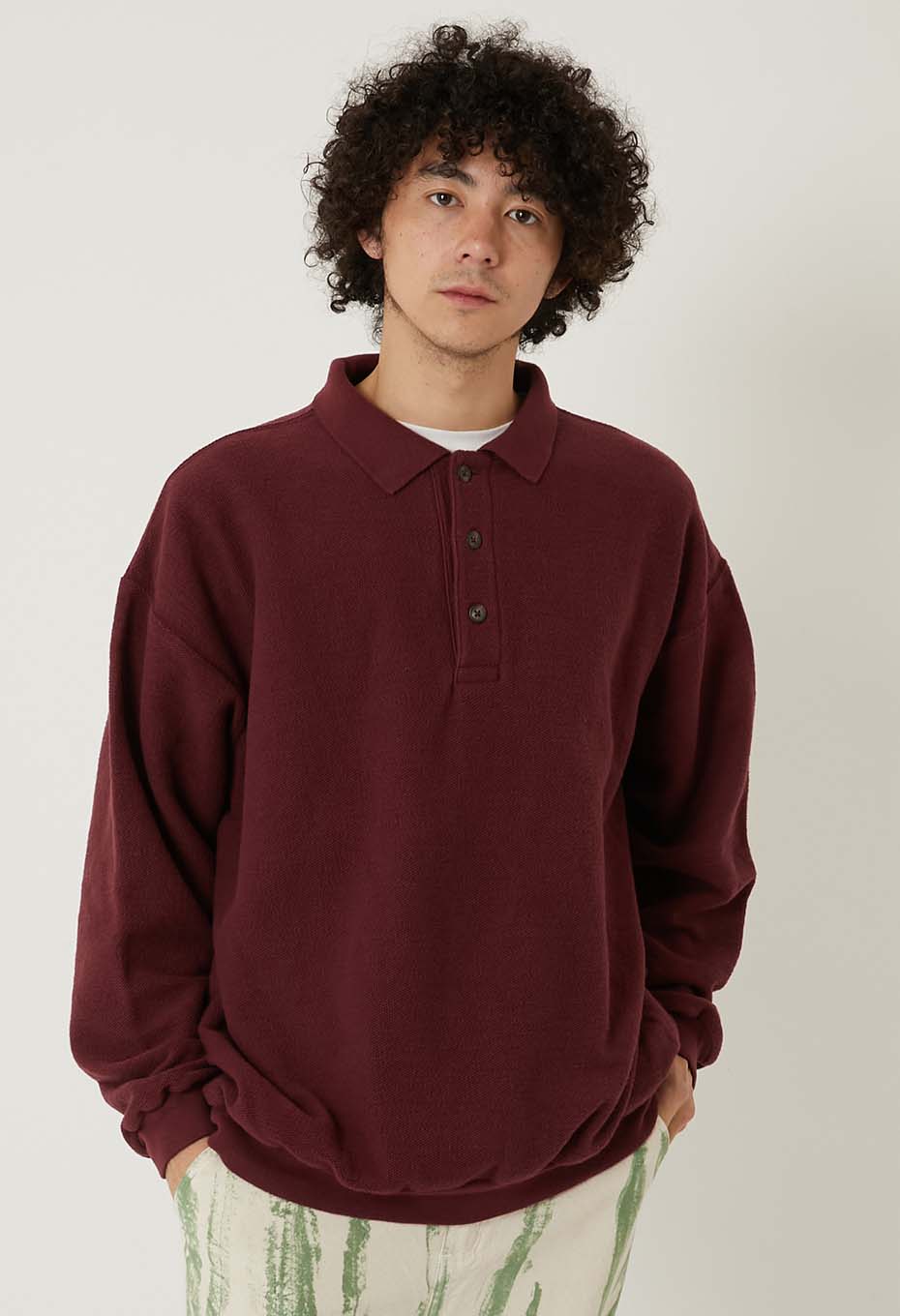 COLUMBIAKNIT|ニット/セーター|COLUMBIAKNIT /HOBNAIL COBBLE CLOTH ロングスリーブ 3ボタン ポロ