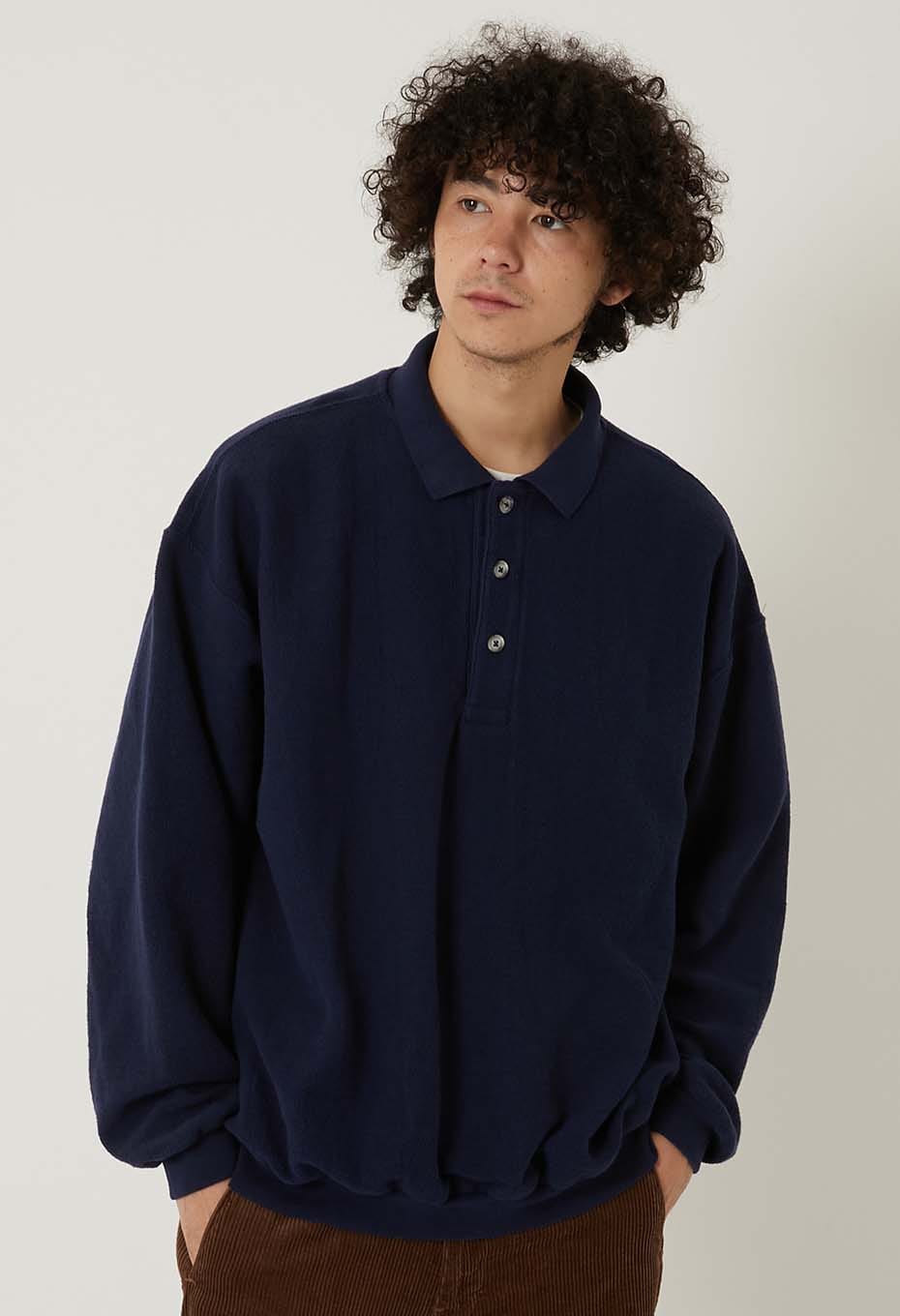 COLUMBIAKNIT /HOBNAIL COBBLE CLOTH ロングスリーブ 3ボタン ポロ | COLUMBIAKNIT ...